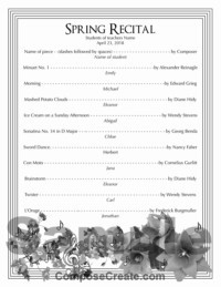 Editable Recital Program Package - Spring recital programs