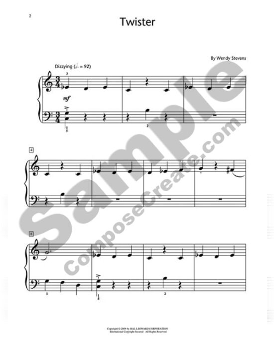 Twister - An exciting mid to late elementary piano solo