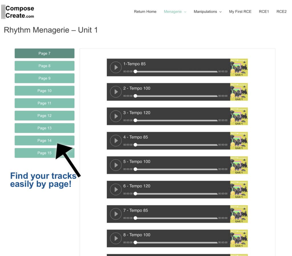 Rhythm Menagerie™ Streaming Tracks Bundle - Rhythm training for all!