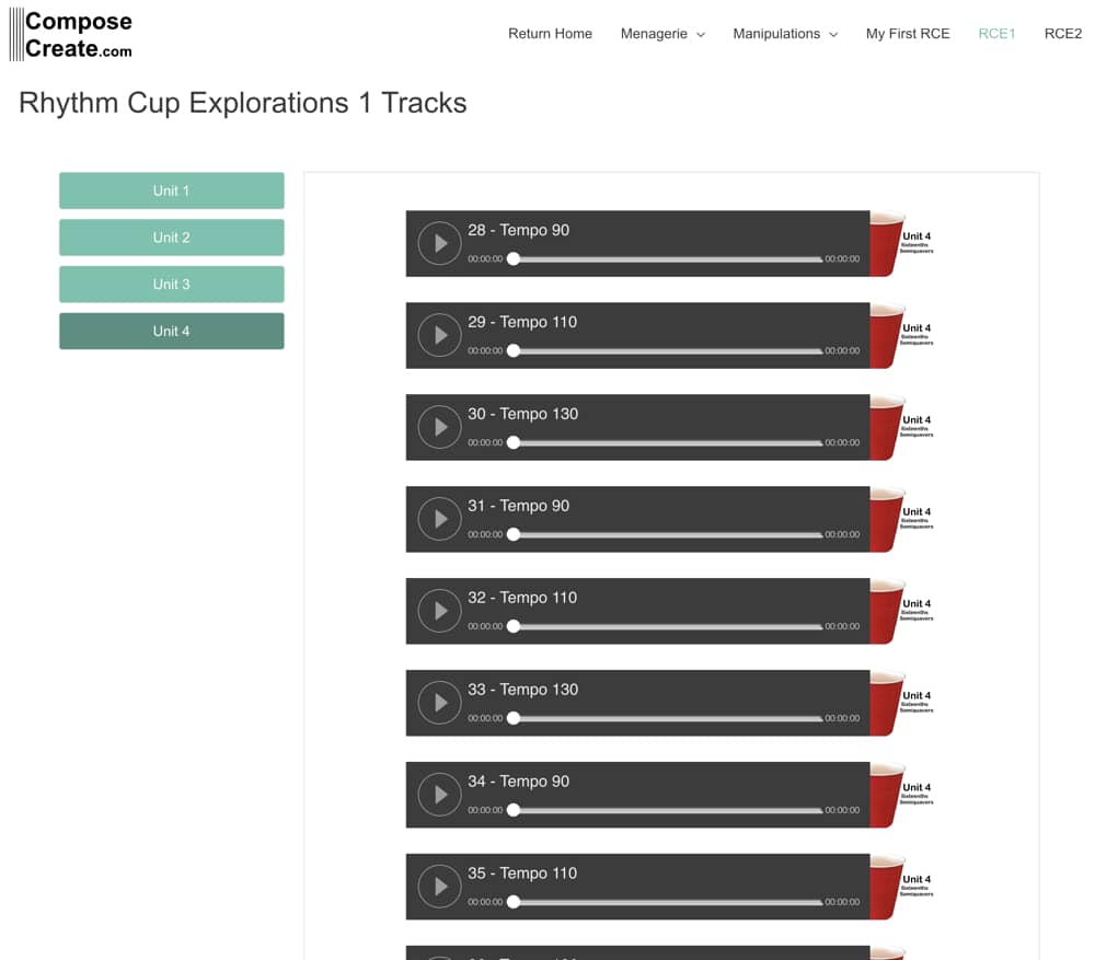 Rhythm Cup Explorations 1- Streaming Tracks Service